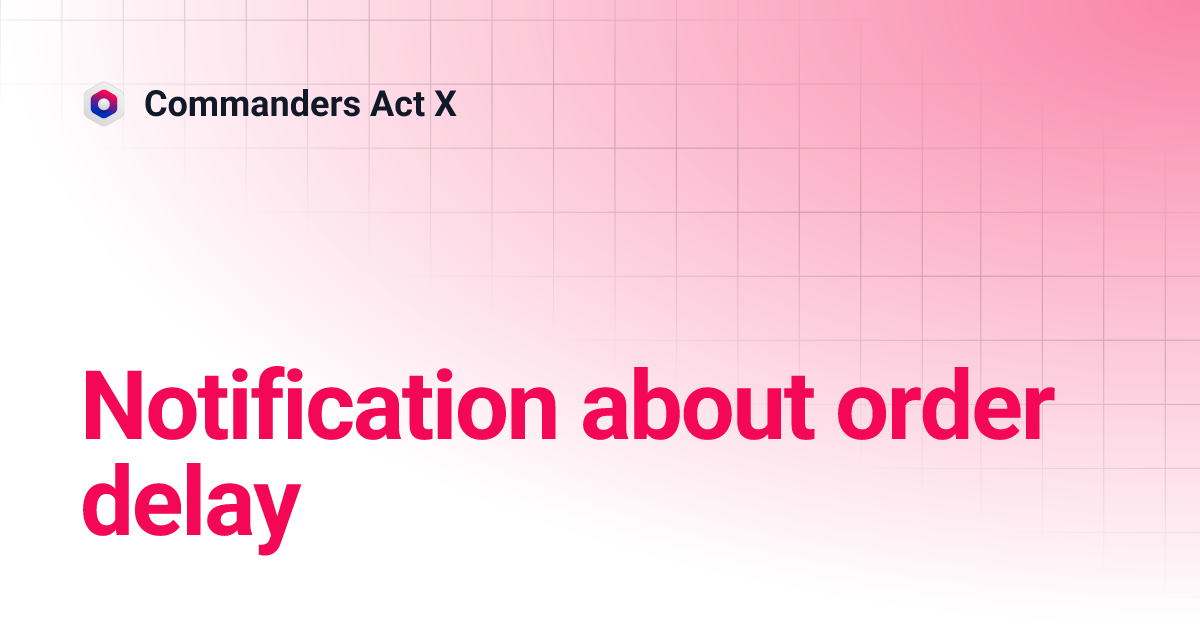 Notification about order delay | Commanders Act X