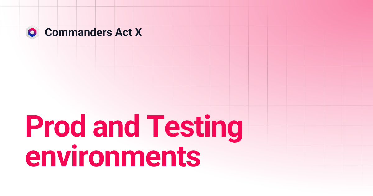 Prod and Testing environments | Commanders Act X