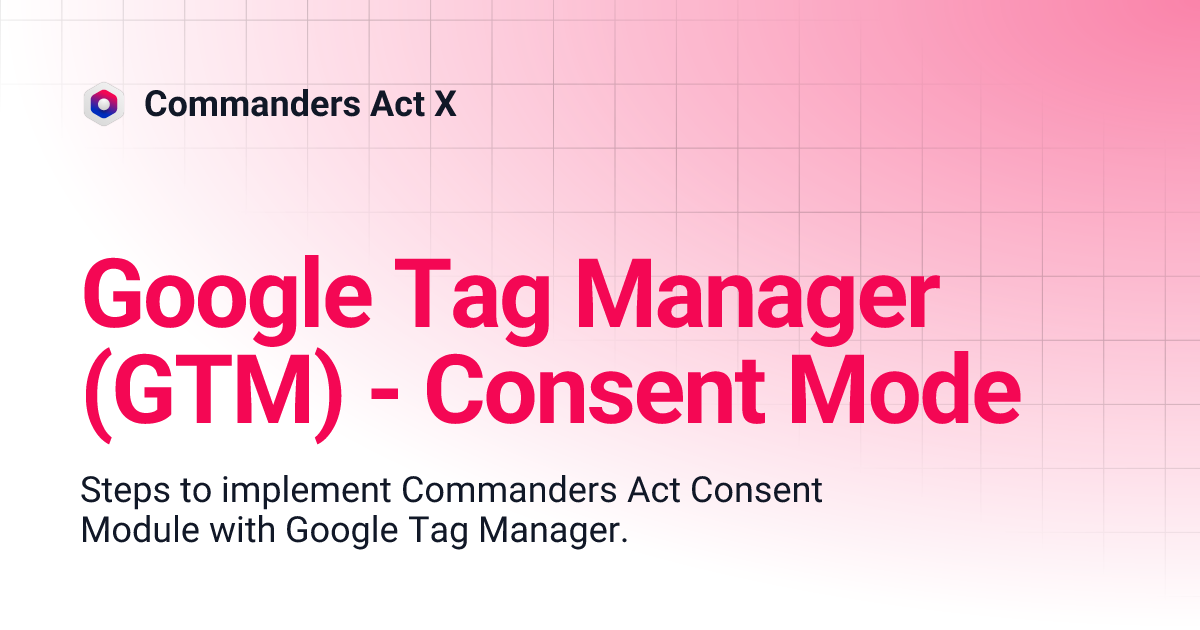 Google Tag Manager (GTM) - Consent Mode | Commanders Act X